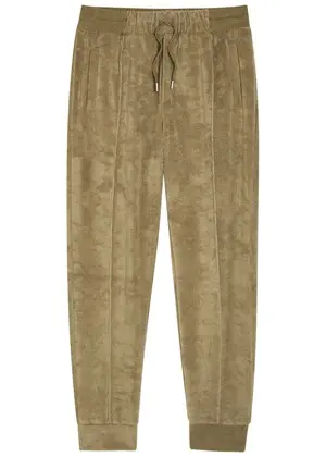 AURELIEN Pintuck Tapered-leg Terry Sweatpants