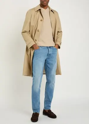 LARDINI Ribbed Fine-knit Cotton Jumper - Ecru