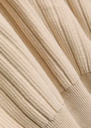 LARDINI Ribbed Fine-knit Cotton Jumper - Ecru
