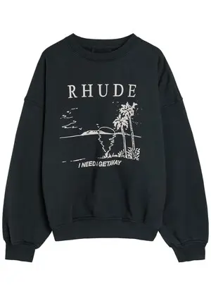 Rhude Ribbed Sweatshirts Hoodies For Men