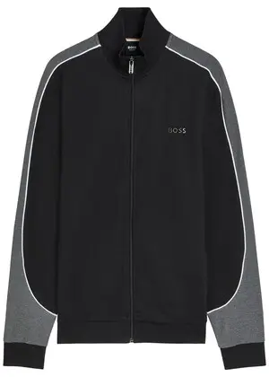 BOSS Logo Panelled Cotton-blend Track Jacket