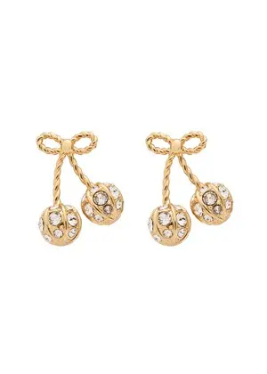Valentino Garavani Cherryfic Swarovski Crystal-embellished Earrings - Gold