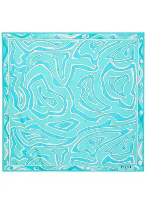 Emilio Pucci Printed Silk-twill Scarf - Turquoise