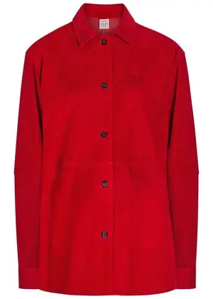 TOTEME Suede Overshirt - Red