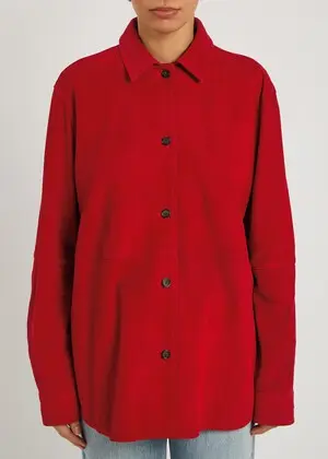 TOTEME Suede Overshirt - Red