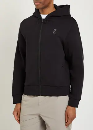 On Focus Tech Hooded Cotton-blend Sweatshirt