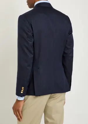 LARDINI Double-breasted Cashmere And Wool-blend Blazer