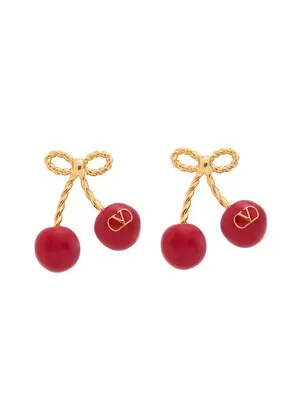 Valentino Garavani Cherryfic Vlogo Drop Earrings - Red