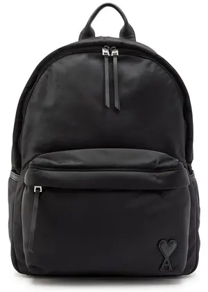 Ami Marcel Logo Backpack - Black