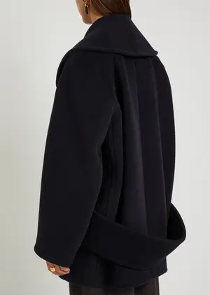 Alaïa Double-breasted Wool Coat - Navy