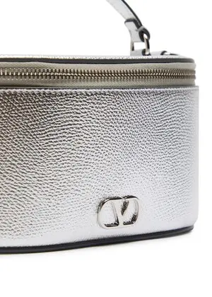 Valentino Garavani Vlogo Metallic Grained Leather Vanity Case