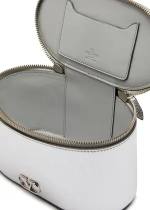 Valentino Garavani Vlogo Metallic Grained Leather Vanity Case