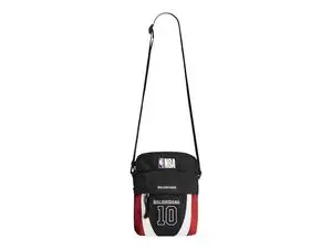 Balenciaga X Nba Explorer Crossbody Pouch - Black/white/vermillon Red