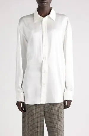 Balenciaga Silk Blend Wrap Shirt