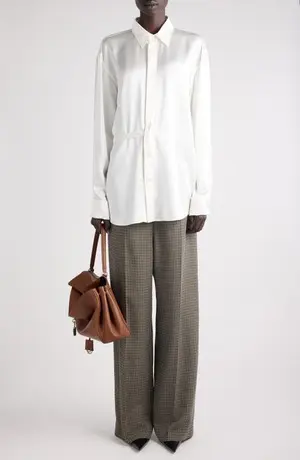 Balenciaga Silk Blend Wrap Shirt