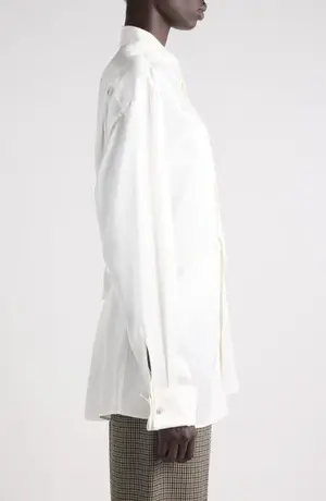 Balenciaga Silk Blend Wrap Shirt