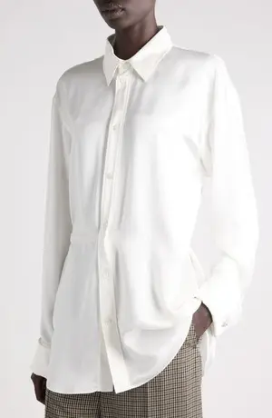 Balenciaga Silk Blend Wrap Shirt
