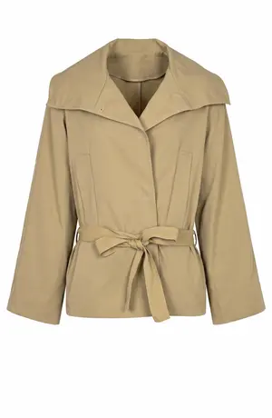 MODENAIRE Belted Wrap Jacket With Wide Lapels