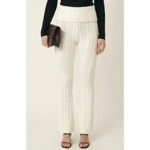 MODENAIRE Cable Knit Pull On Pant - White