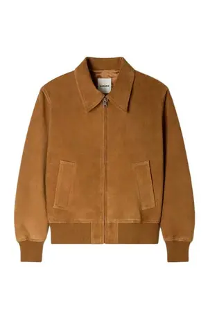 Sandro Goat Leather Jacket - Cognac