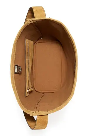 Tory Burch Slim Lock Suede Bucket Bag