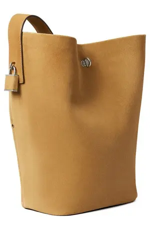 Tory Burch Slim Lock Suede Bucket Bag