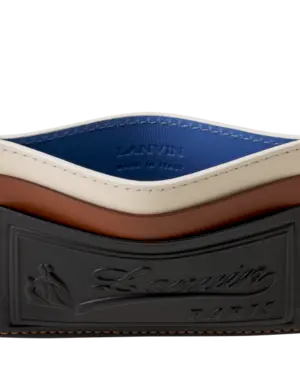 LANVIN Tricolor Leather Card Holder - Black/multicolour