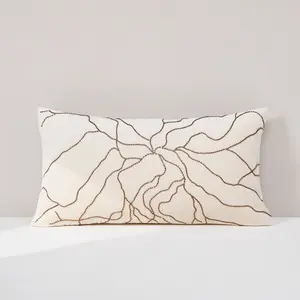 CHUKS COLLINS X LUSH DECOR Roots Cotton Pillow Cover - Cream