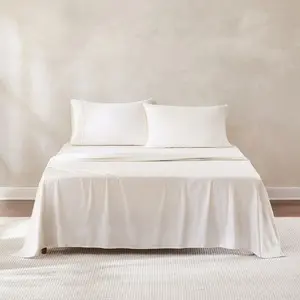CHUKS COLLINS X LUSH DECOR Pleat Cotton Sheet Set - Cream