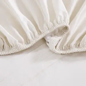 CHUKS COLLINS X LUSH DECOR Pleat Cotton Sheet Set - Cream