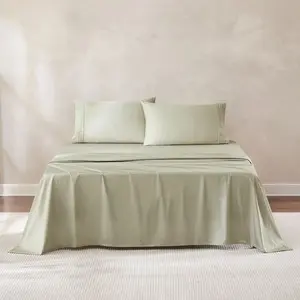 CHUKS COLLINS X LUSH DECOR Pleat Cotton Sheet Set - Green