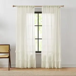 CHUKS COLLINS X LUSH DECOR Georgette Sheer Window Panel - Cream