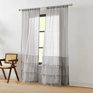CHUKS COLLINS X LUSH DECOR Georgette Sheer Window Panel - Gray
