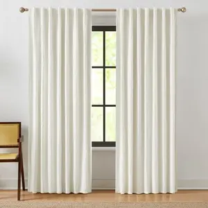 CHUKS COLLINS X LUSH DECOR Capstone Whisper Cotton Blackout Window Panel - Cream