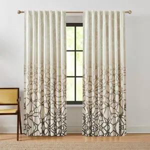 CHUKS COLLINS X LUSH DECOR Ethereal Tangle Velvet Blackout Window Panel - Ivory/brown