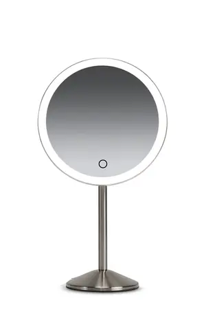 ILIOS LIGHTING Modern Portable Rechargeable Magnetic 5x Magnication Table Mirror Silver