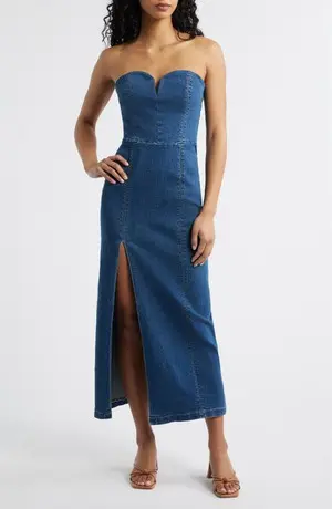 Strapless Denim Dresses