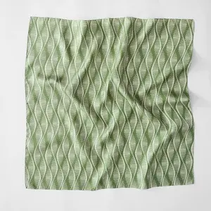 CHUKS COLLINS X LUSH DECOR Shadow Bloom Silk Scarf - Green/cream