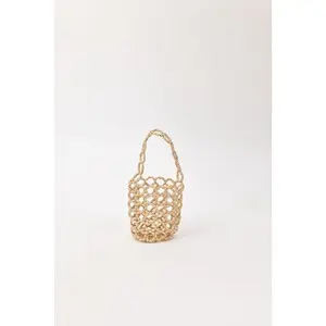 Hat Attack Isla Beaded Mini Bag Natural