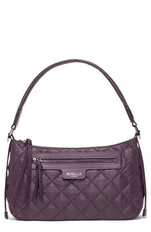 Mz Wallace Small Park Quilted Nylon Shoulder Bag - Raisin