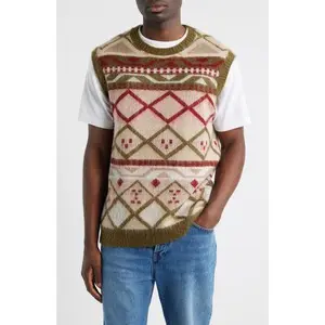 Topman Fair Isle Oversized Vest