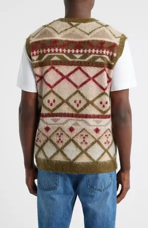 Topman Fair Isle Oversized Vest