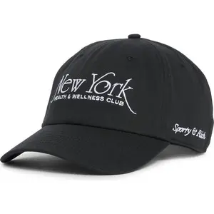 SPORTY & RICH Ny 94 Cotton Twill Baseball Cap - Faded Black