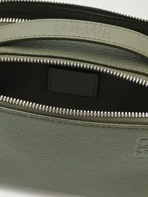 Loewe Debossed Full-grain Leather Messenger Bag - Green