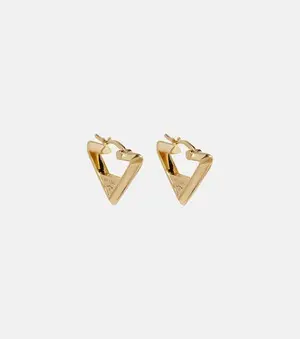Prada Logo Earrings - Gold