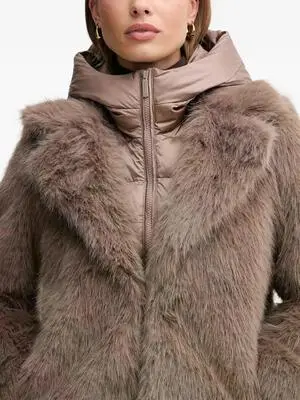 BOMBOOGIE Paris Hooded Faux-fur Jacket - Brown