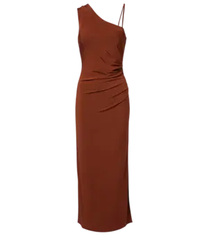 Max Mara Fiabe One-shoulder Midi Dress - Brown
