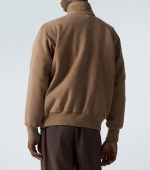 A.PRESSE Cotton Fleece Half-zip Sweatshirt - Brown