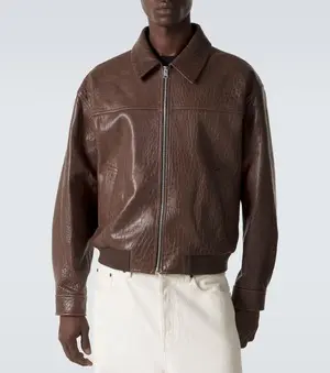 FRAME Leather Bomber Jacket