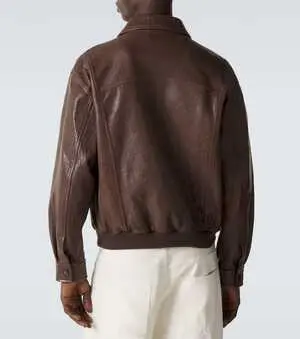 FRAME Leather Bomber Jacket